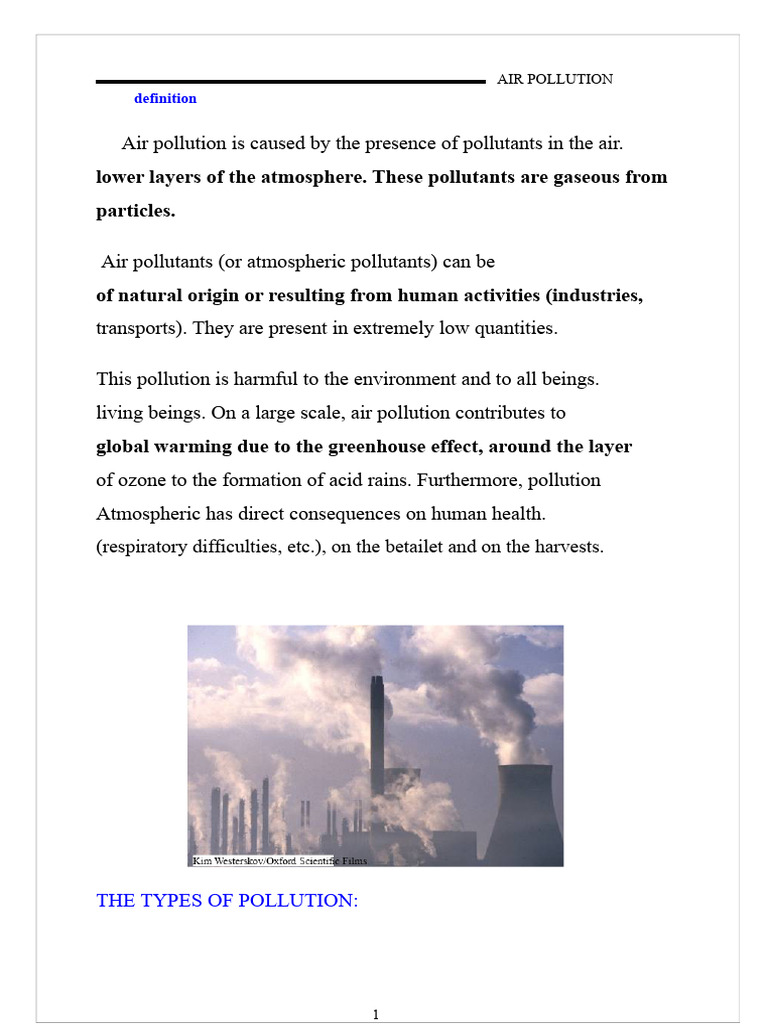 Understanding Air Pollution and Its Effects | PDF | Air Pollution ...