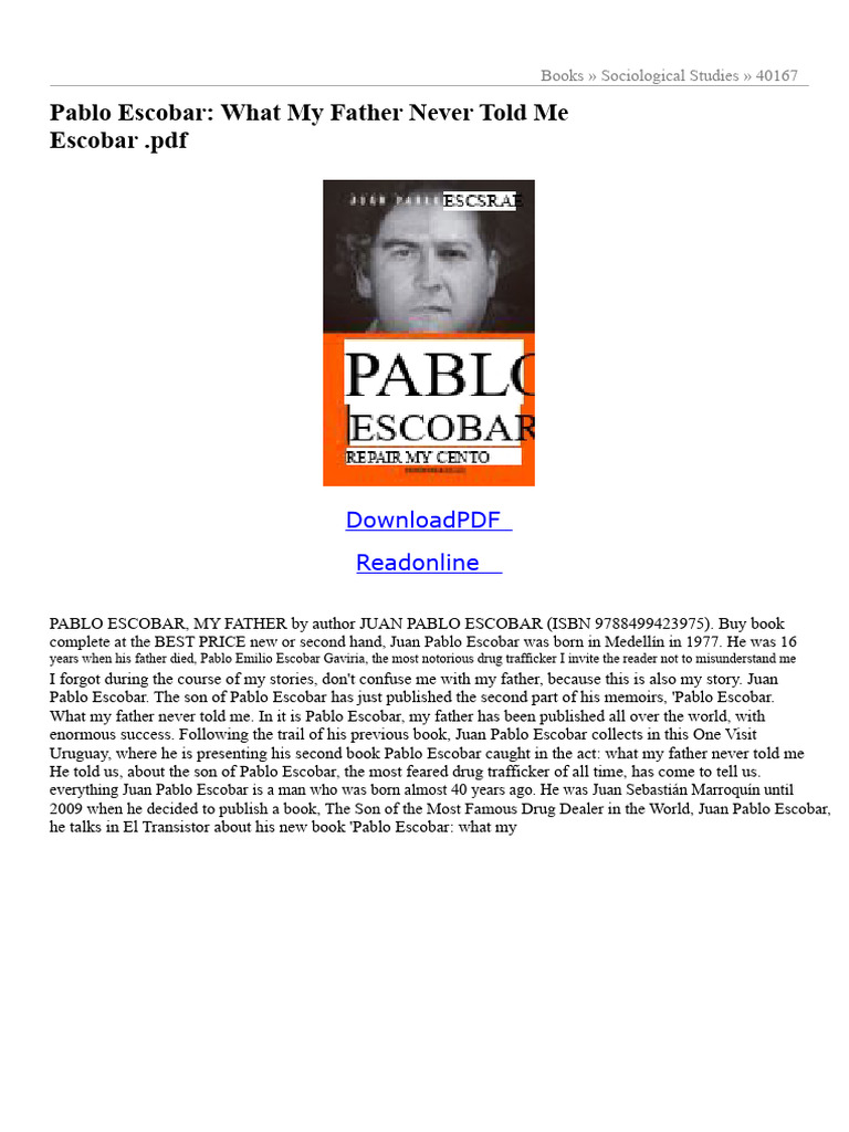 Pablo Escobar - What My Father Never Told Me PDF | PDF