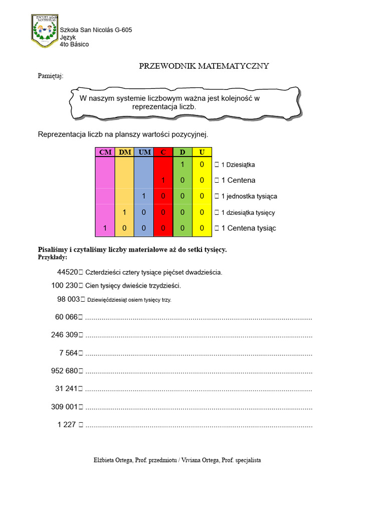 Numeracja Do 100.000 | PDF