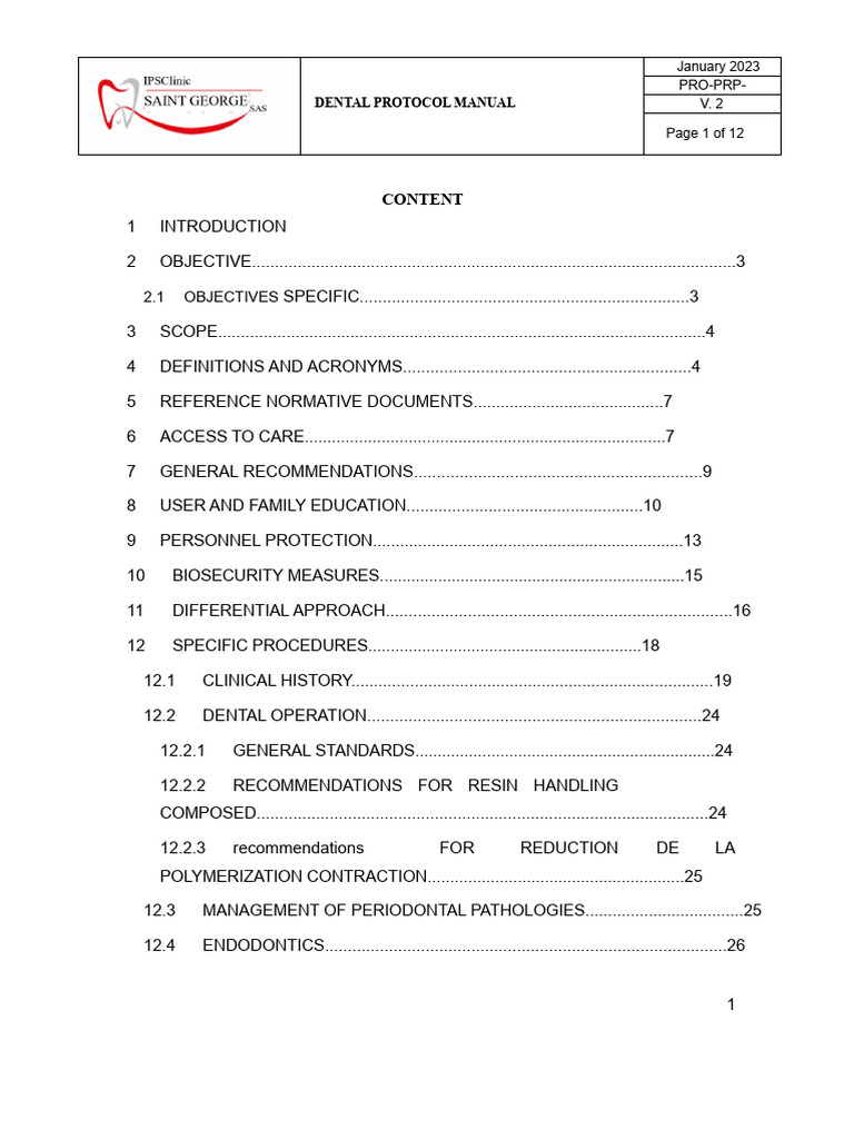 Dental Protocol Manual Overview | PDF | Dentistry | Periodontology