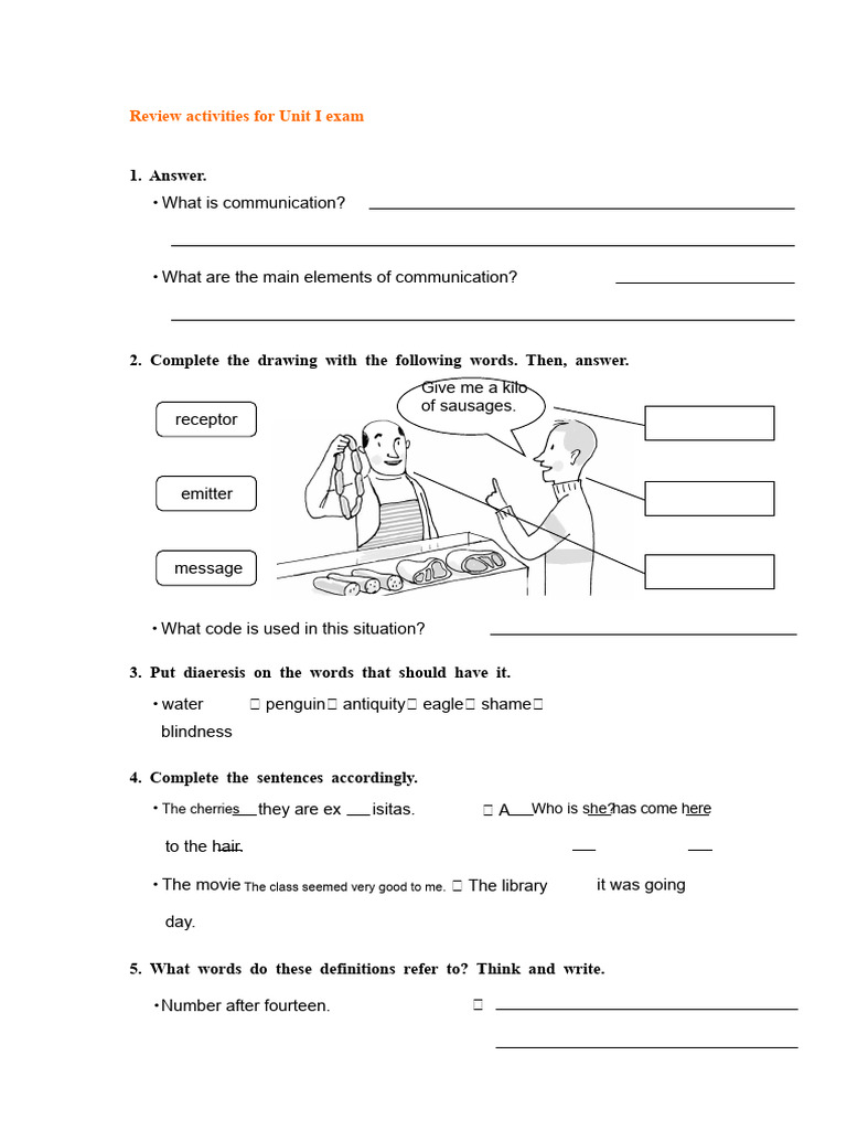 Unit I Exam Review: Communication Basics | PDF | Human Communication ...