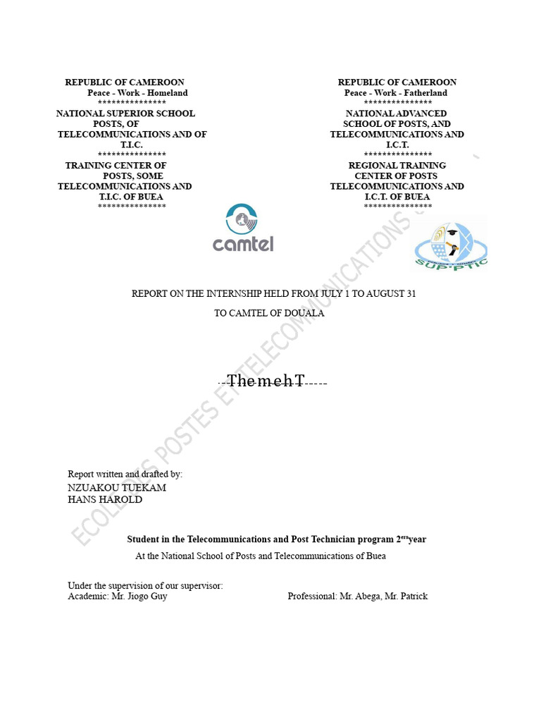 Internship Report End of Academic Internship | PDF | 4 G | Internet Access