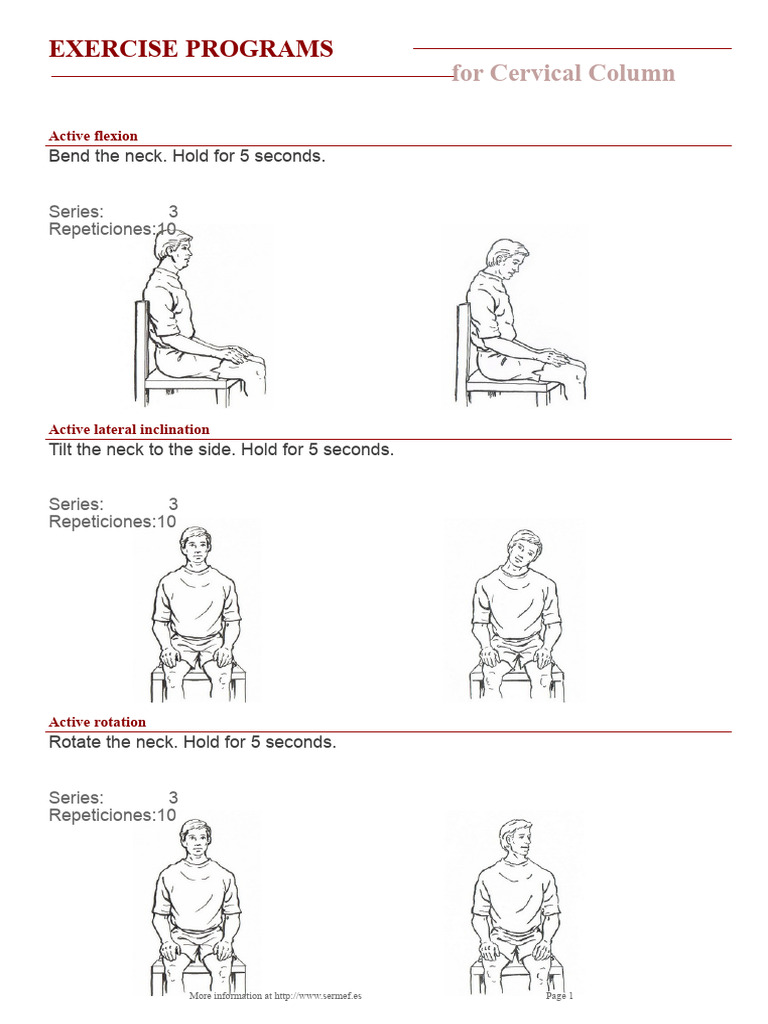 Cervicalgia. Basic Exercises With Stretching | PDF