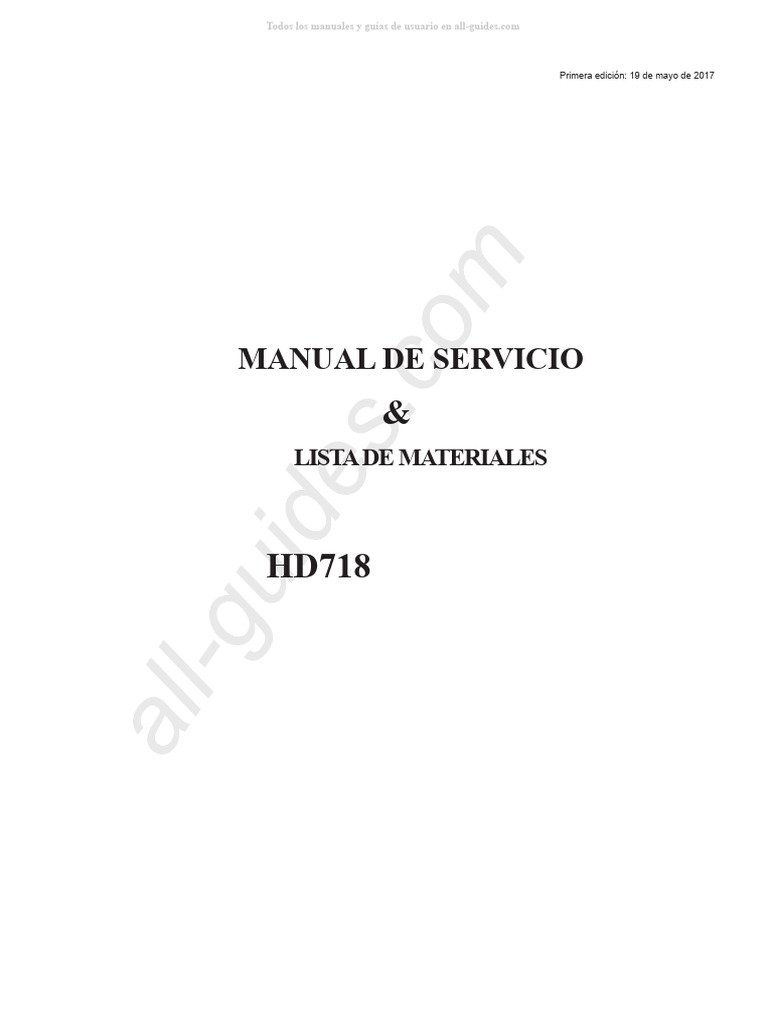 Manual de Servicio HD718: Guía Completa | PDF | Tornillo | Máquina de coser