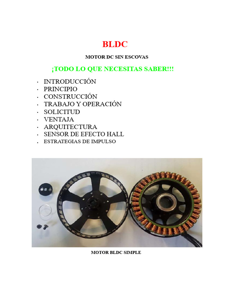 Motor DC Sin Escobillas BLDC | PDF | Motor eléctrico | Corriente eléctrica
