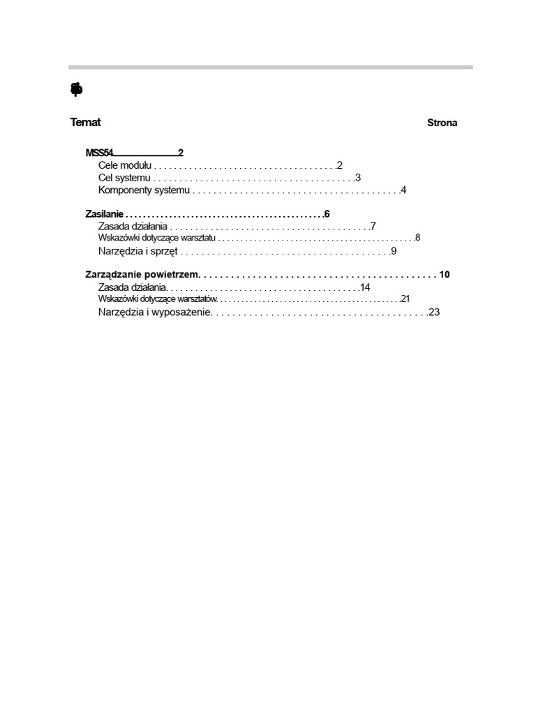 Moduł Sterujący Silnikiem MSS54 | PDF