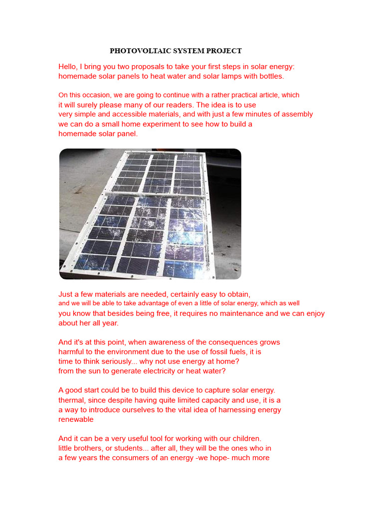 Build Homemade Solar Panels Easily | PDF | Solar Energy | Photovoltaic ...