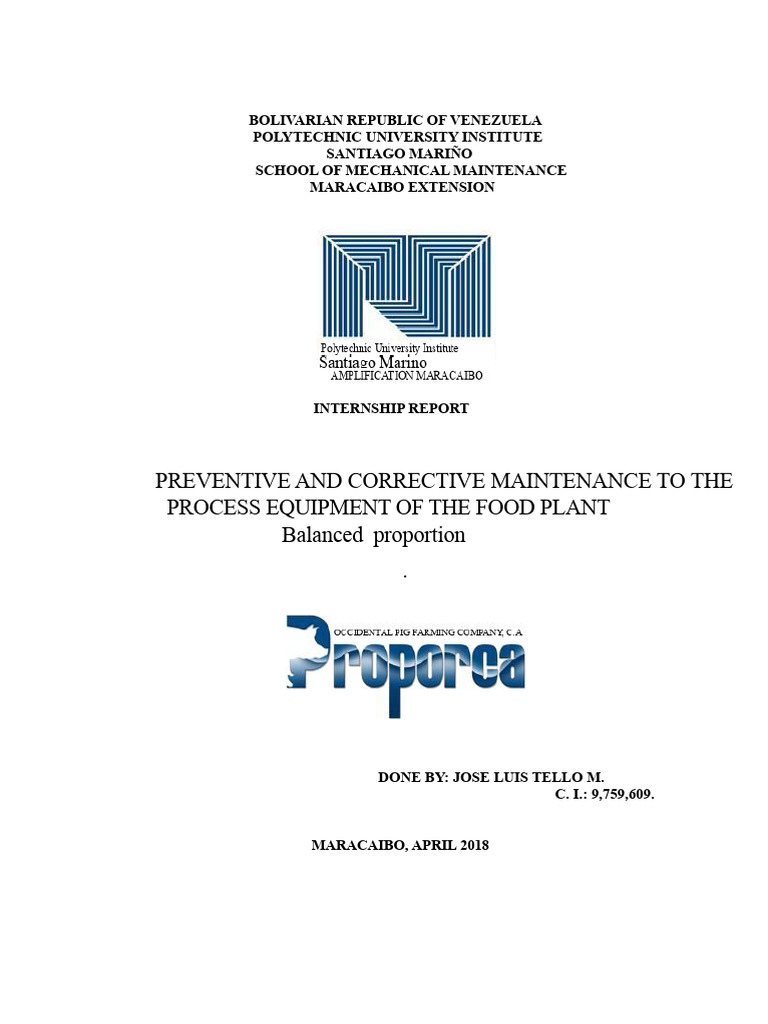 Internship Report | PDF | Water | Meat