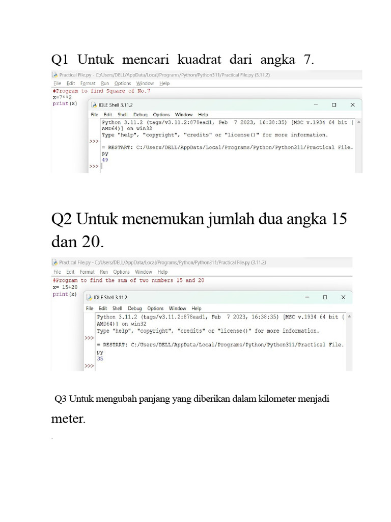 Pertanyaan Python Kelas 9 | PDF