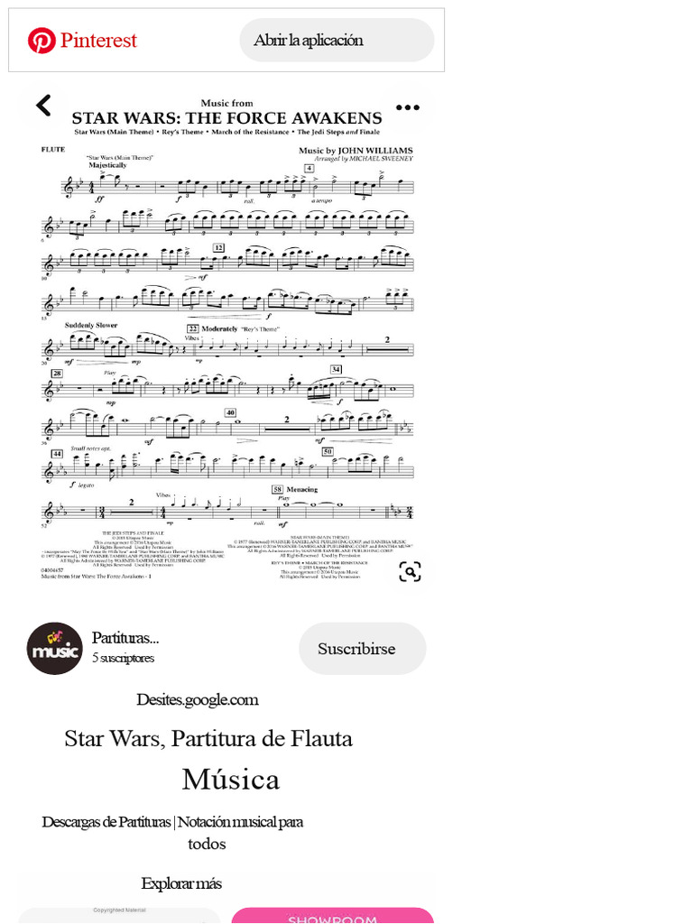 La Partitura de Binary Sunset de The Force Gratis, Música de Star Wars ...