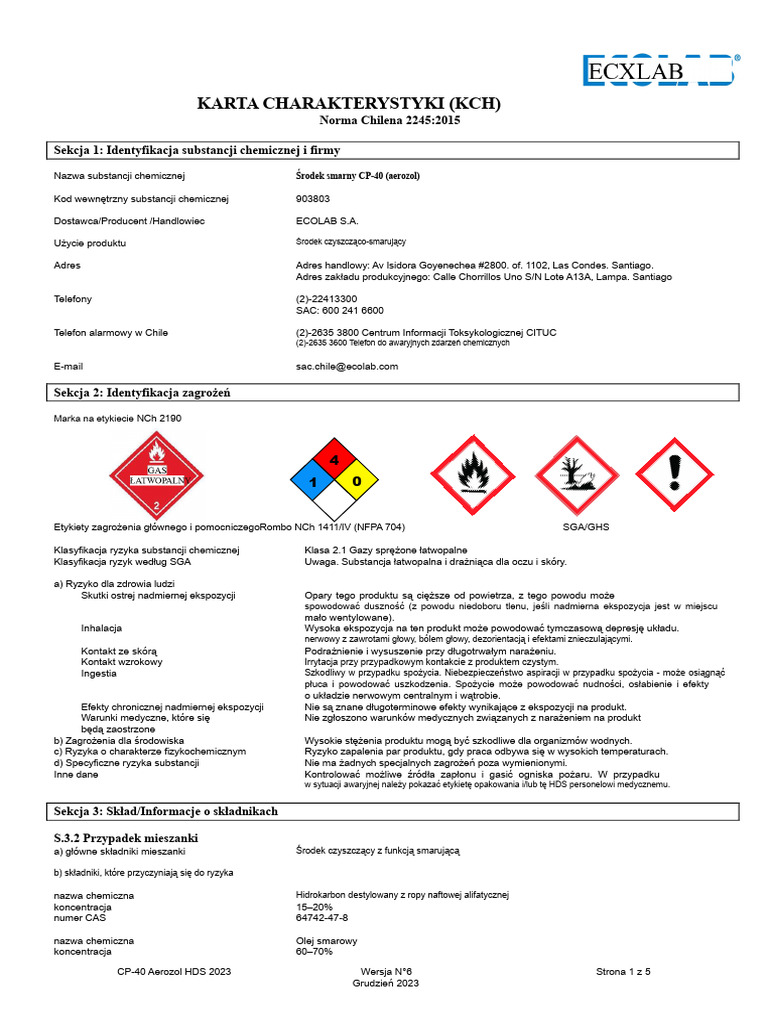 HDS CP40 Smar - Ecolab | PDF