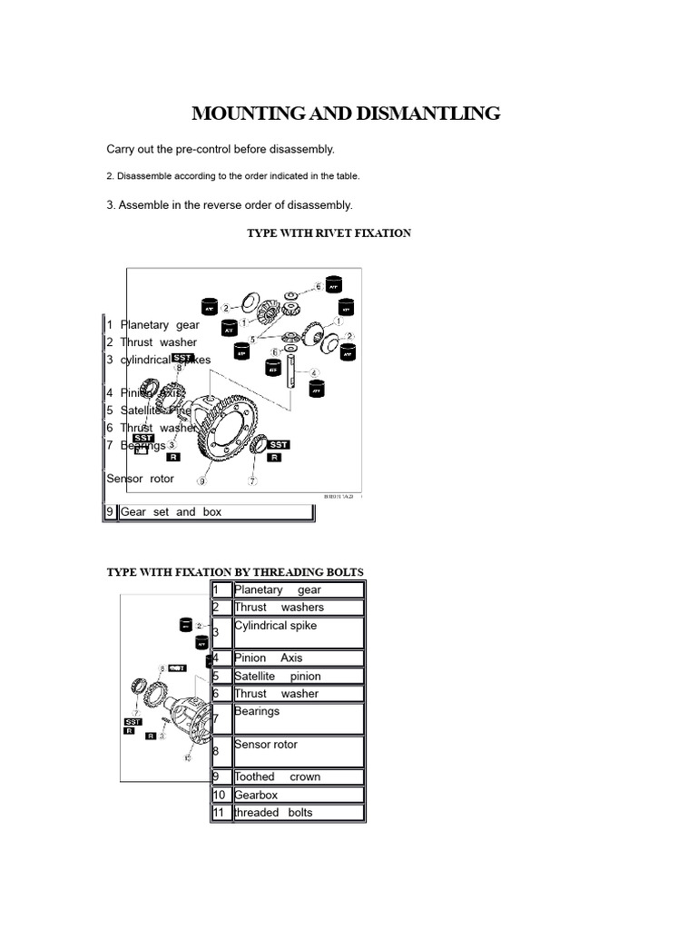 Assembly and Disassembly of Differential | PDF | Gear | Screw