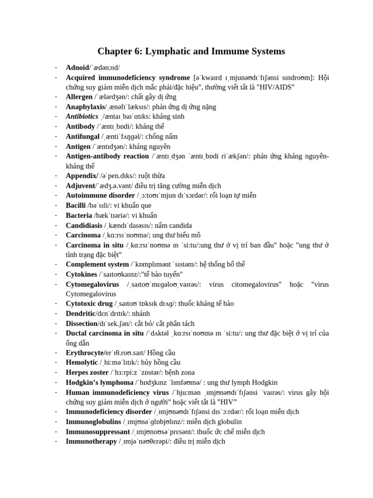 CHAPTER 6 - Lympho and Immune System | PDF