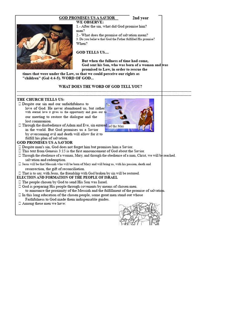 God's Promise of a Savior Explained | PDF | Jesus | Mary, Mother Of Jesus