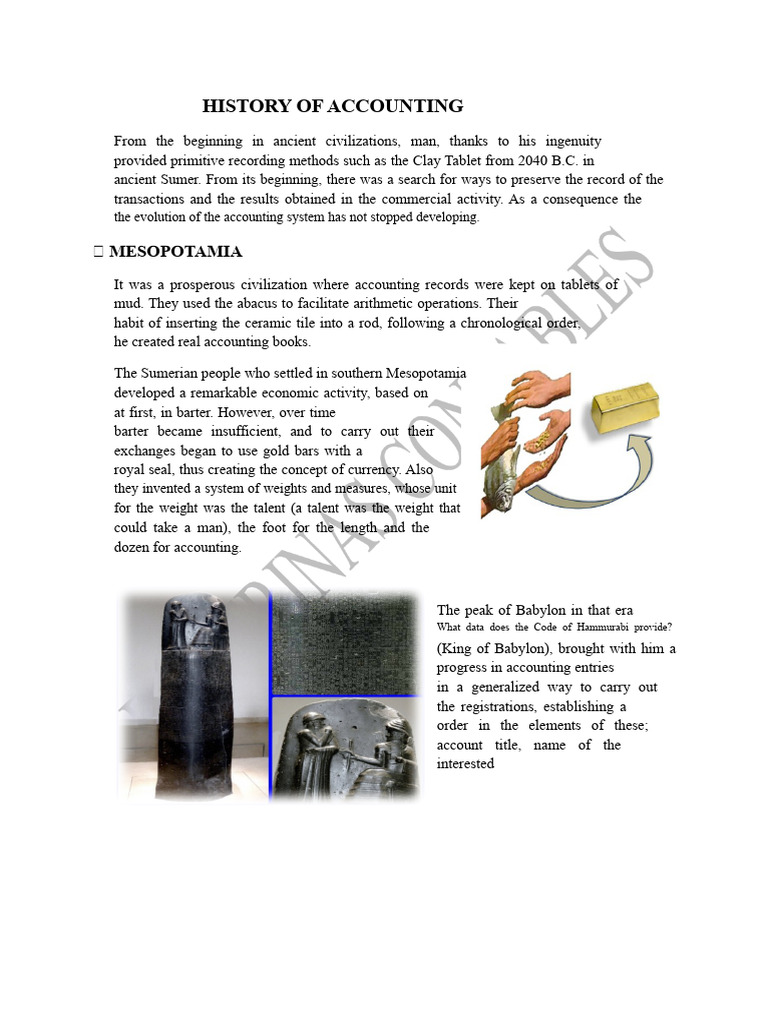 Evolution of Accounting Through History | PDF | Mesopotamia | Sumer