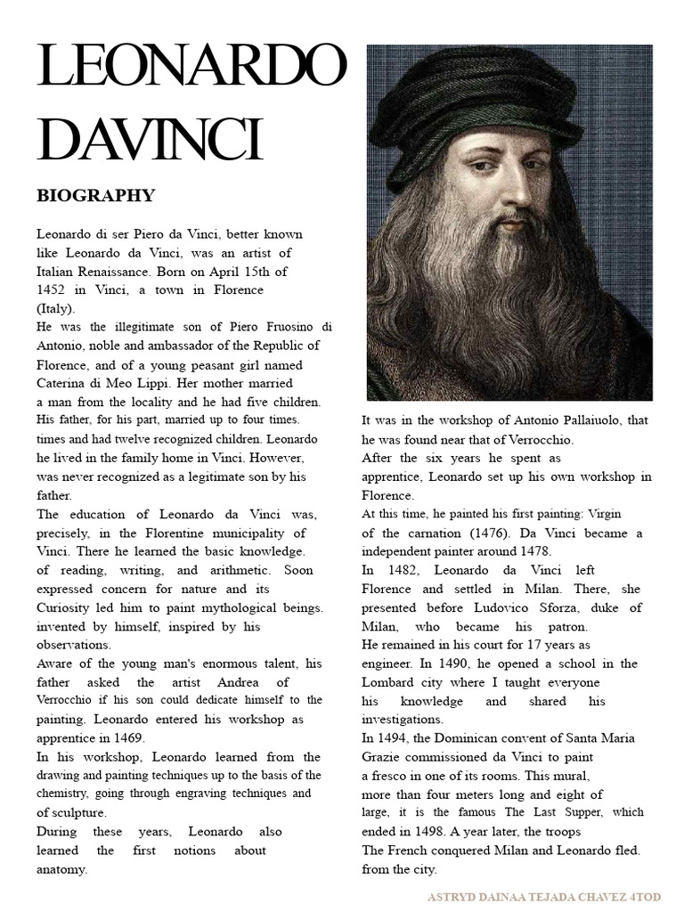 Leonardo da Vinci: Life and Legacy | PDF | Leonardo Da Vinci