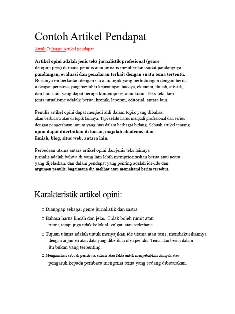 Panduan Menulis Artikel Opini | PDF