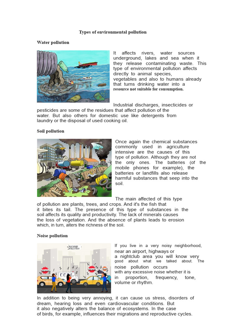 Types of Environmental Pollution | PDF | Pollution | Soil