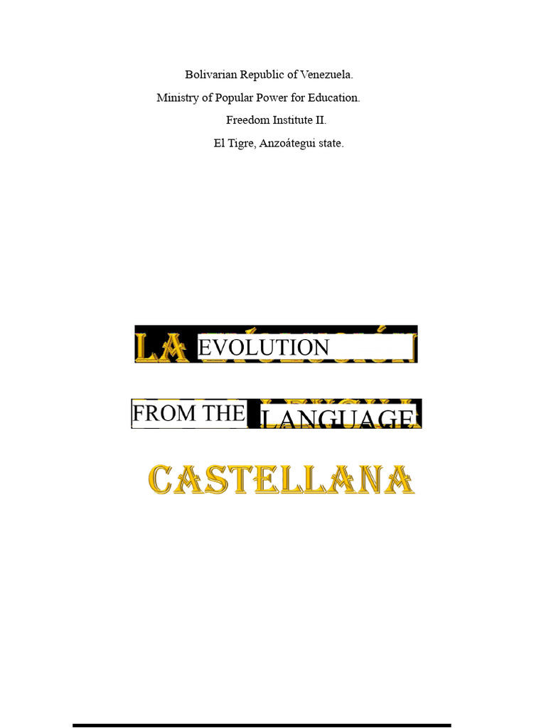 Essay. The Evolution of The Spanish Language | PDF | Spanish Language ...