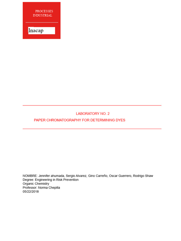 Report On Paper Chromatography To Determine Dyes | PDF | Chromatography ...