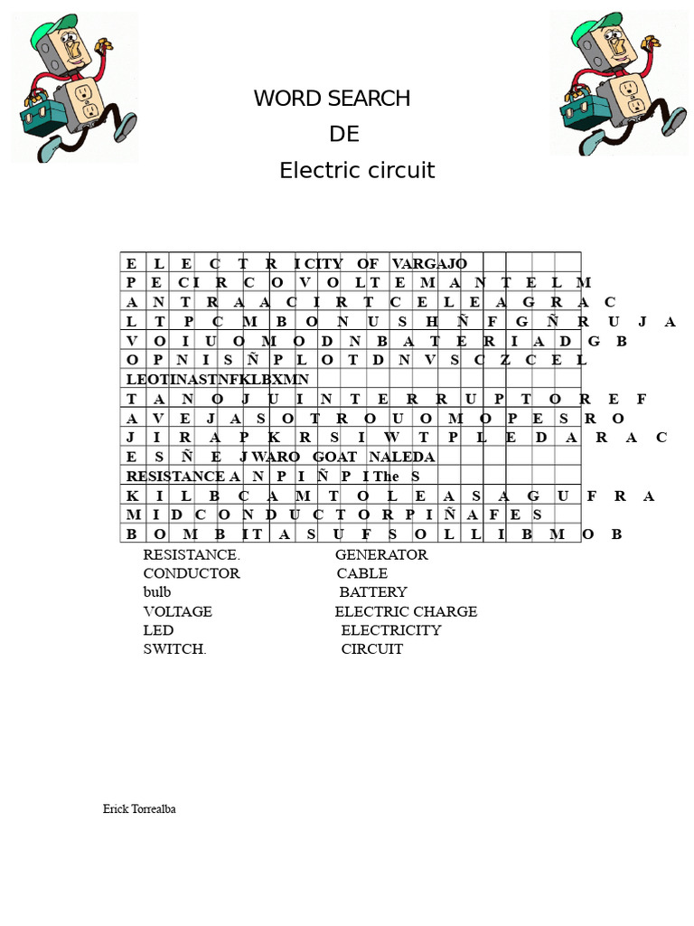 Electric Circuit Word Search Puzzle | PDF