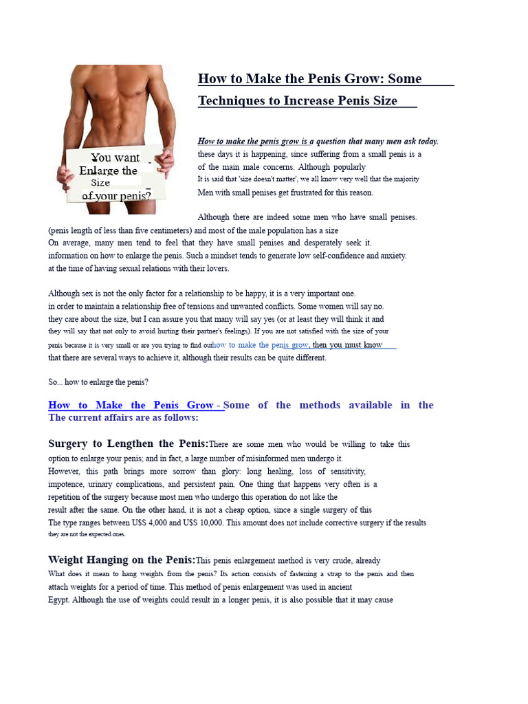 How To Make The Penis Grow | PDF