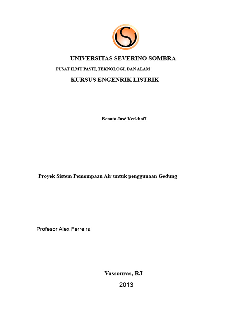 Proyek Sistem Pompa Air Untuk Penggunaan Gedung | PDF