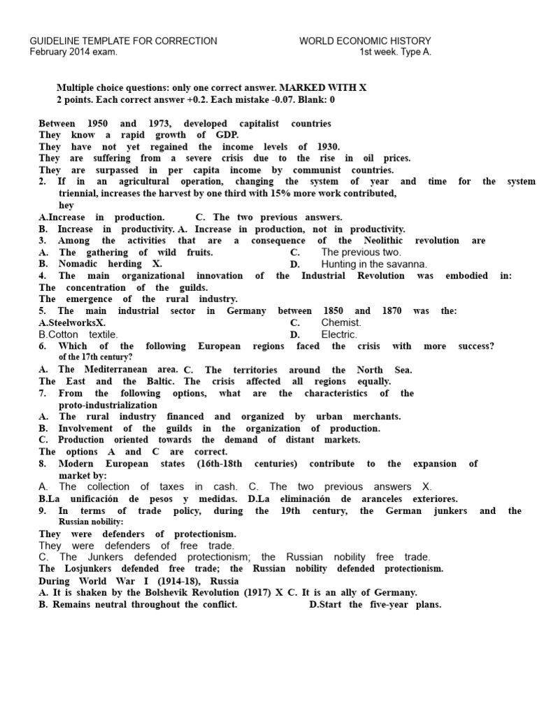 World Economic History Exam Guidelines | PDF | Fuels | Coal