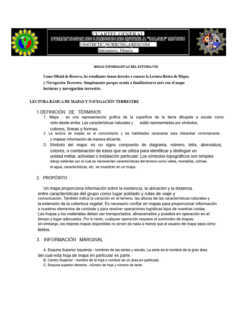 Lectura Básica de Mapas y Navegación Terrestre | PDF | Azimut | Brújula