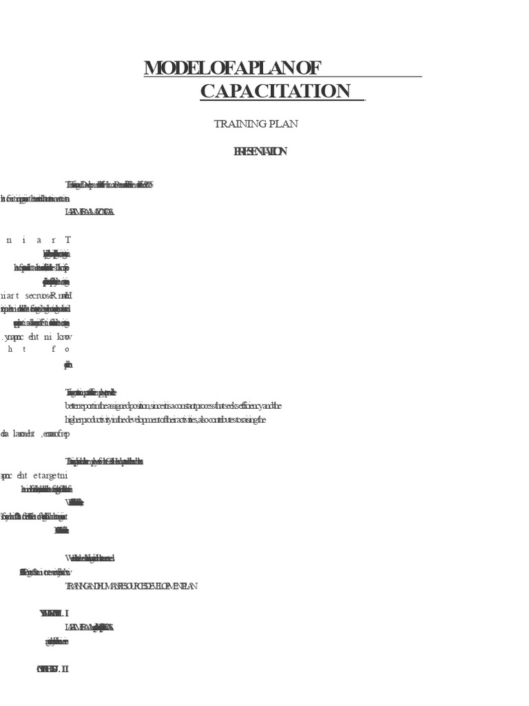 Training Plan Model | PDF