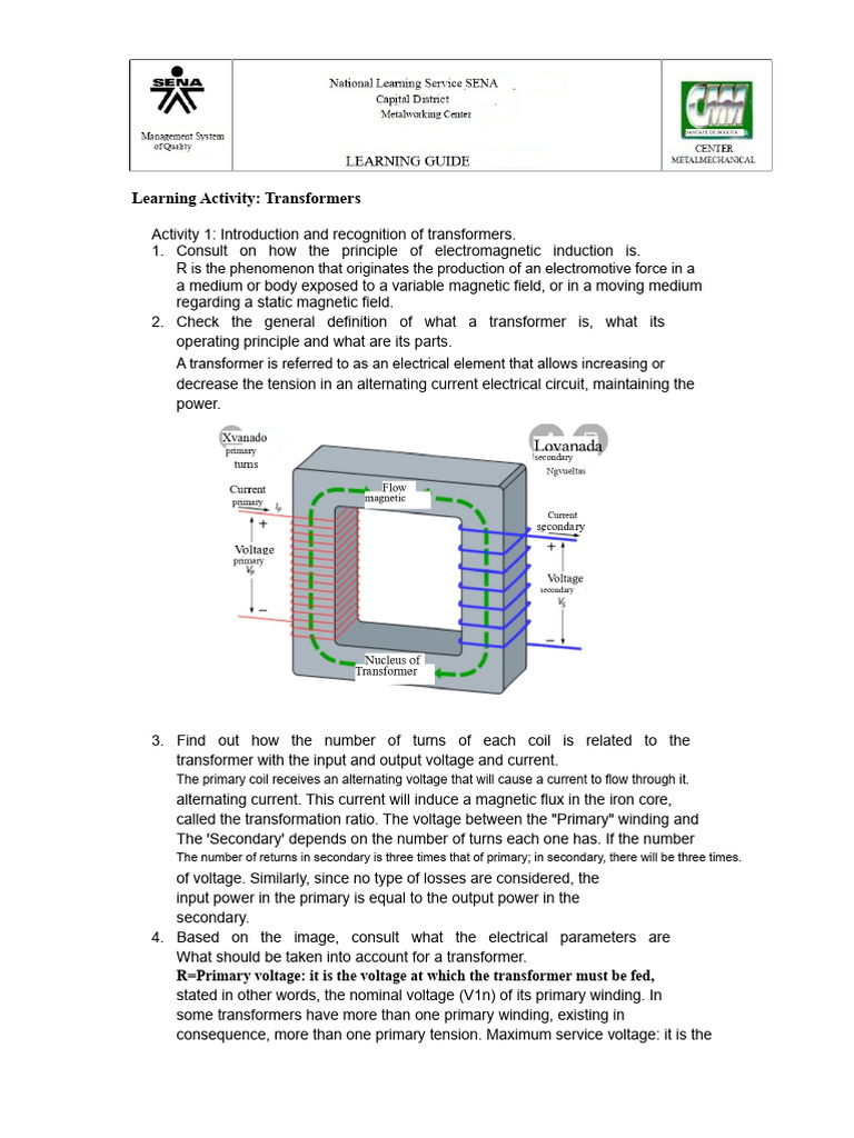 Activity Of, Transformers | PDF | Transformer | Inductor