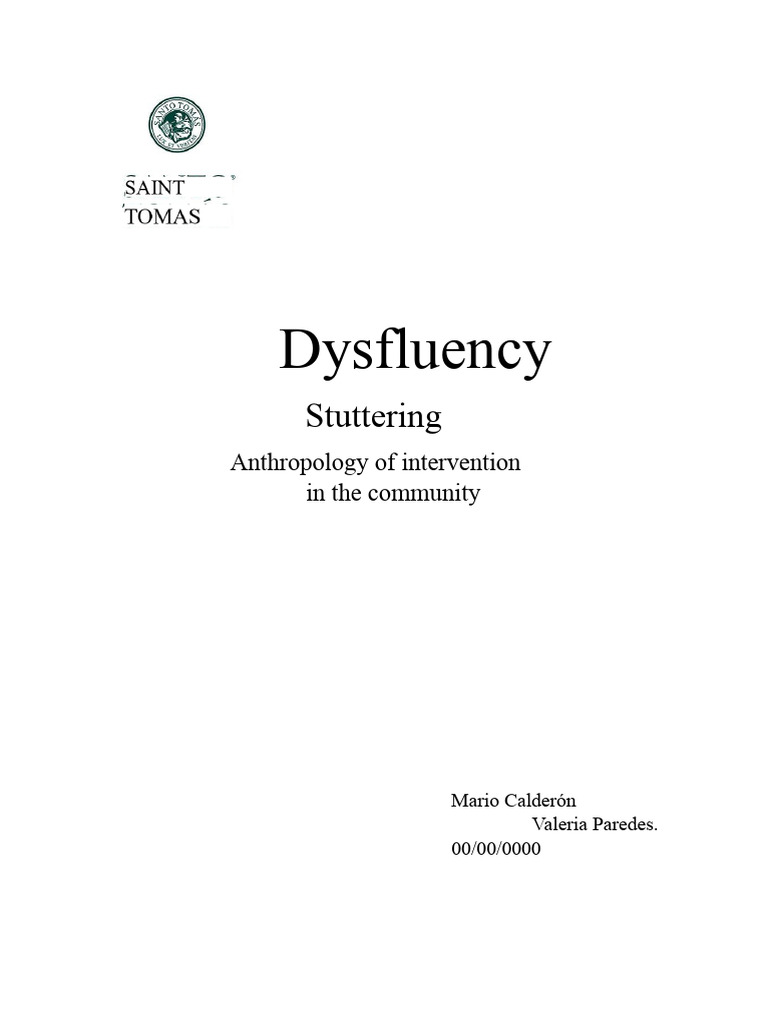 Stuttering (Report) | PDF | Stuttering | Mental Health