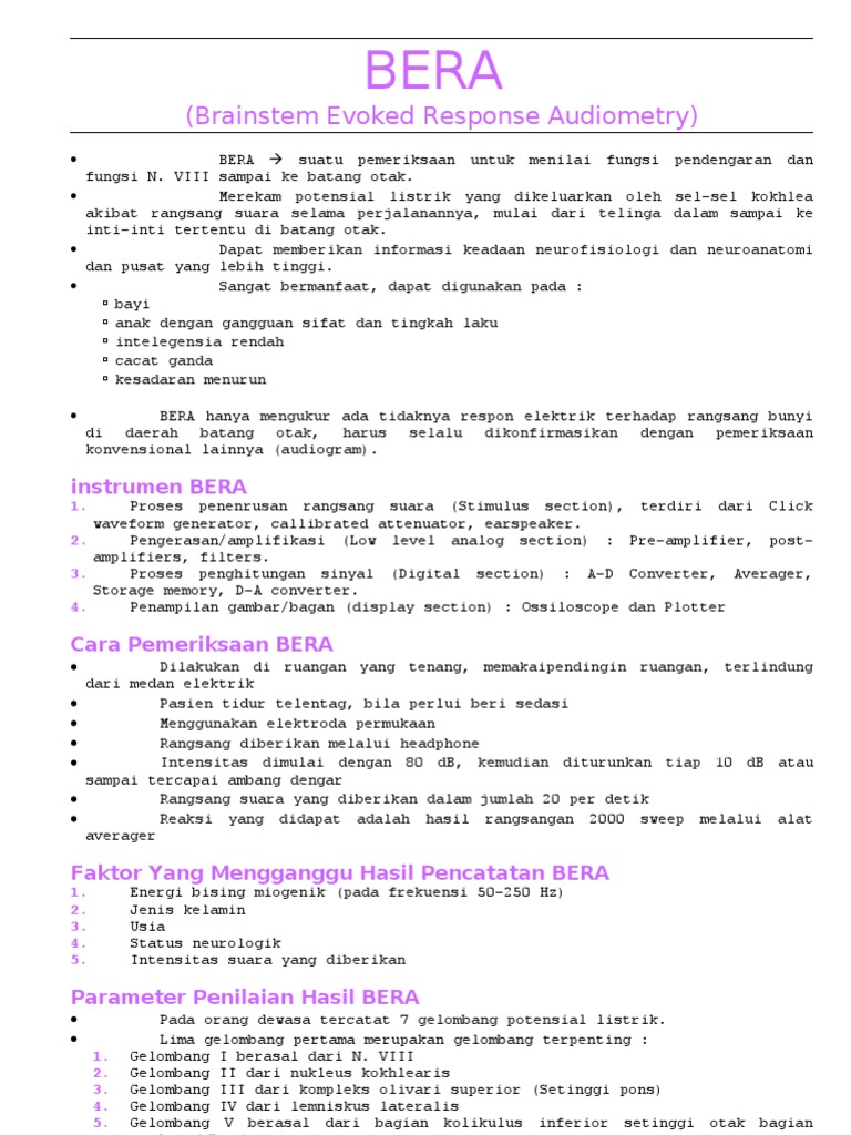 Panduan Lengkap Tes BERA pada Anak | PDF | Sains & Matematika