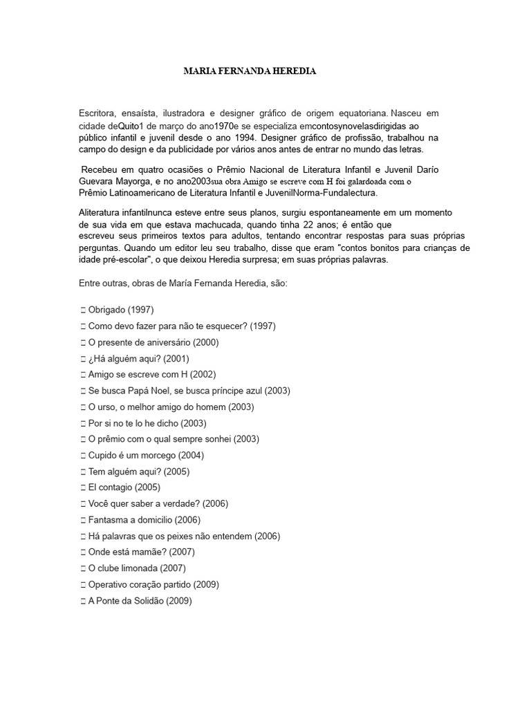 Biografia de María Fernanda Heredia | PDF