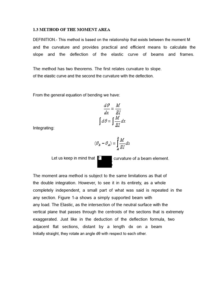 Method Of The Moment Area Pdf Beam Structure Area