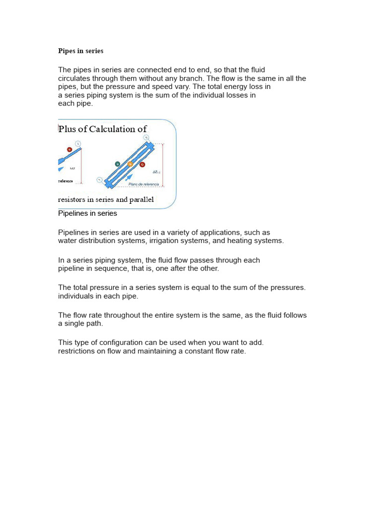 Pipes in Series | PDF | Pipe (Fluid Conveyance) | Flow Measurement