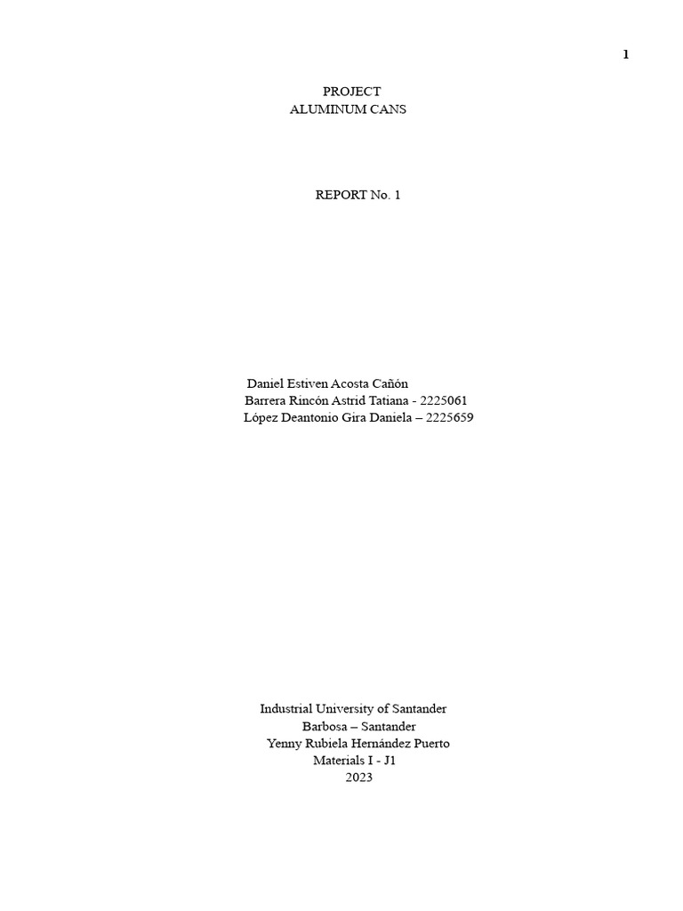 Aluminum Cans: Recycling and Uses Report | PDF | Aluminium | Recycling