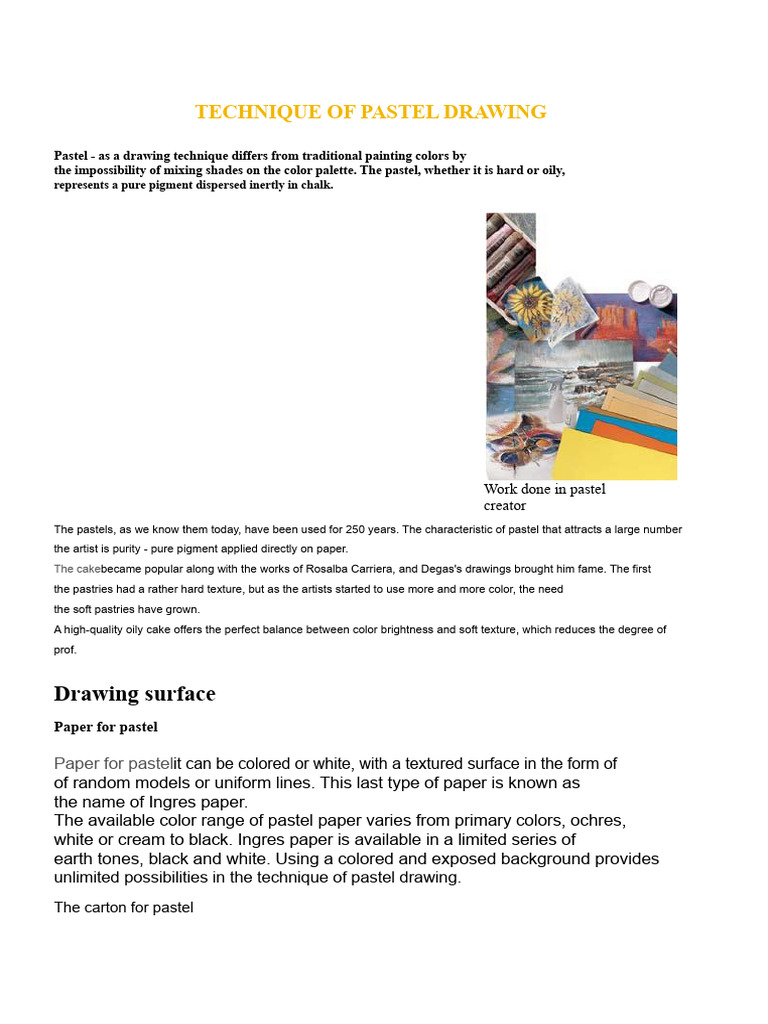 The Technique of Pastel Drawing | PDF | Pastel | Acrylic Paint