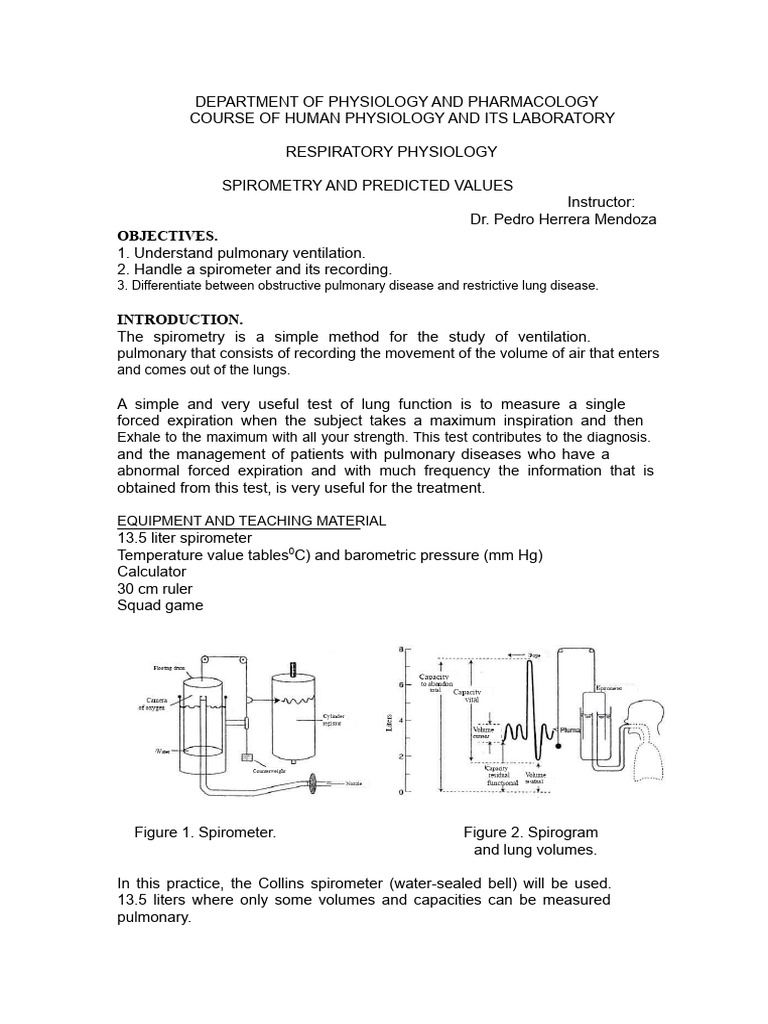Respiratory Physiology Practice - Spirometry | PDF | Exhalation | Pulmonology
