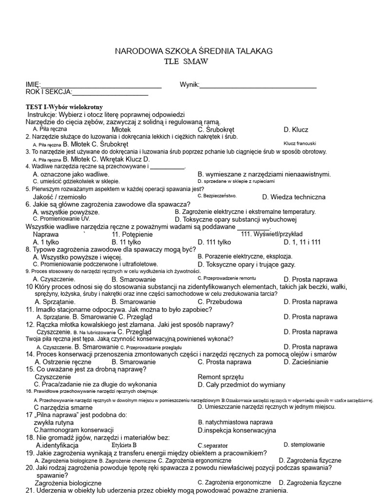 Test SMAW 7 | PDF