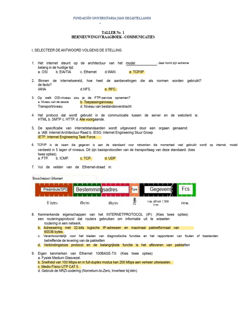 1 - Overzicht Van Het Osi Tcp-Model | PDF