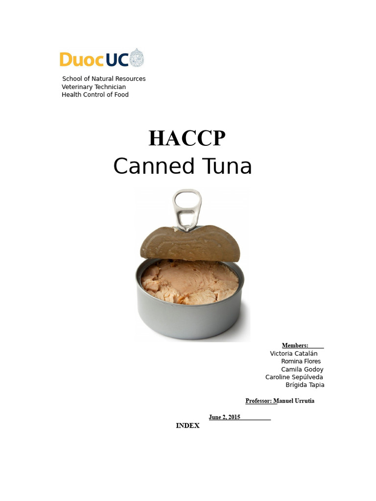 HACCP Guidelines for Canned Tuna Safety | PDF | Botulinum Toxin ...