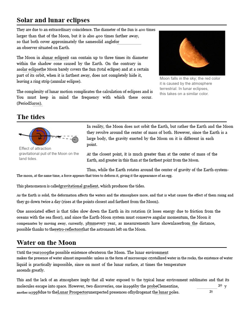 Eclipses, Tides, and Lunar Water Discovery | PDF | Moon | Solar Eclipse