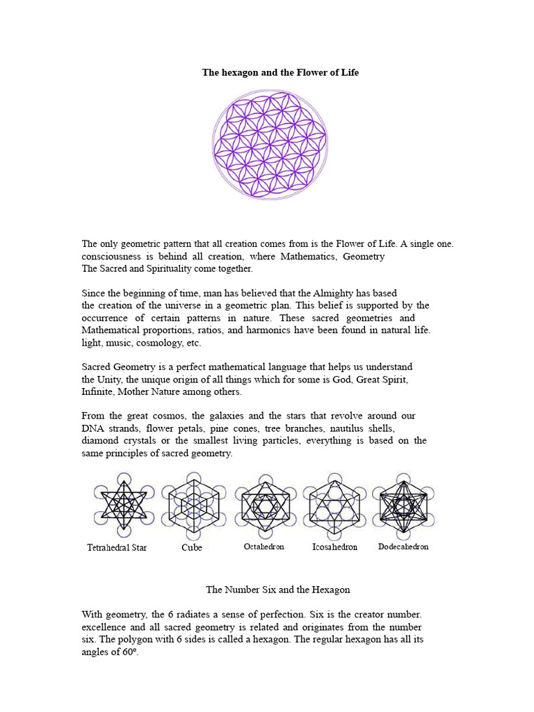 Sacred Geometry: Hexagon & Flower of Life | PDF