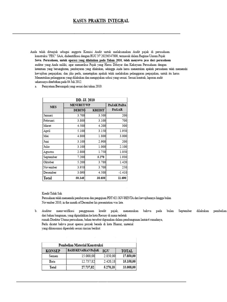 Kasus Praktis Audit Pajak | PDF