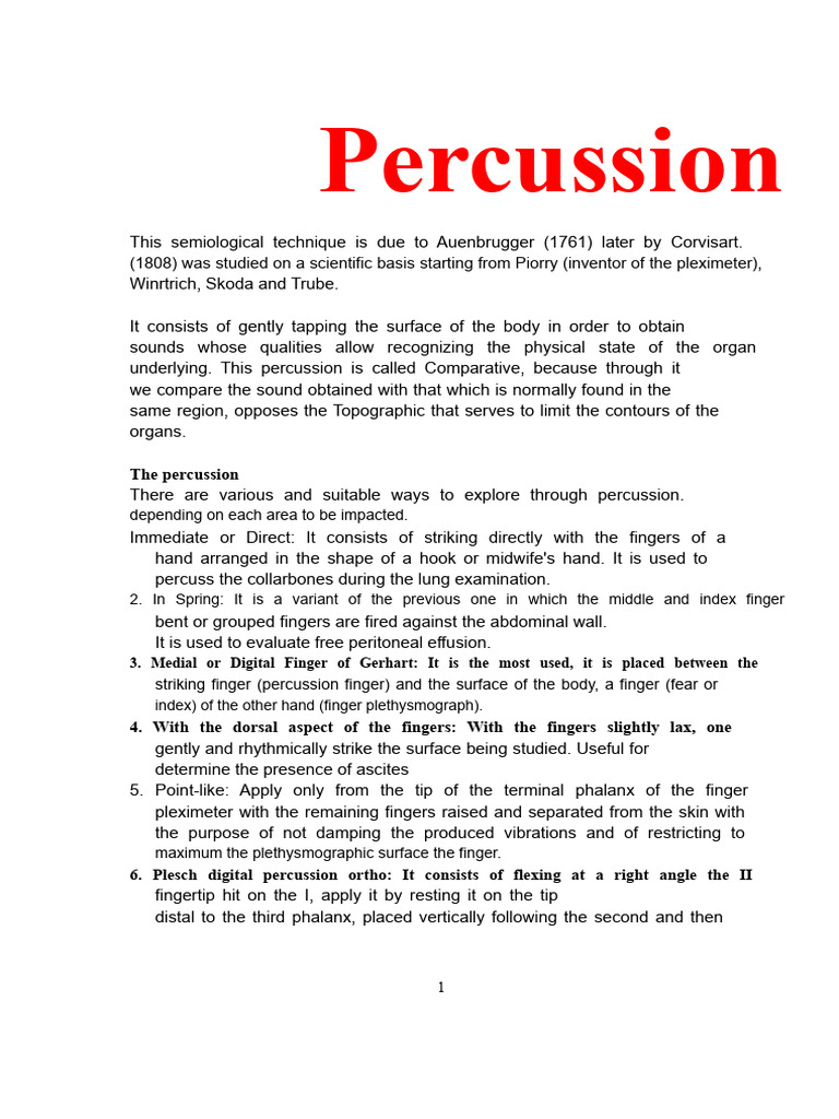 Percussion, Exploration Techniques | PDF | Hand | Sound