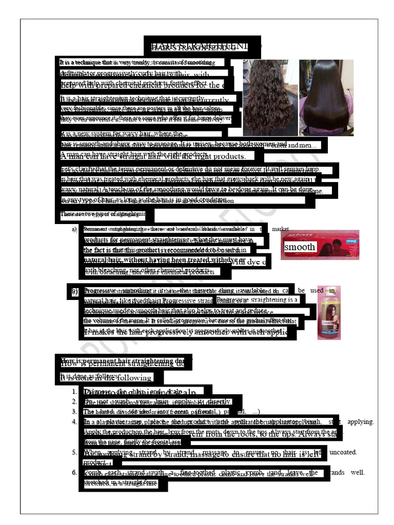 Hair Straightening | PDF | Hair | Human Appearance