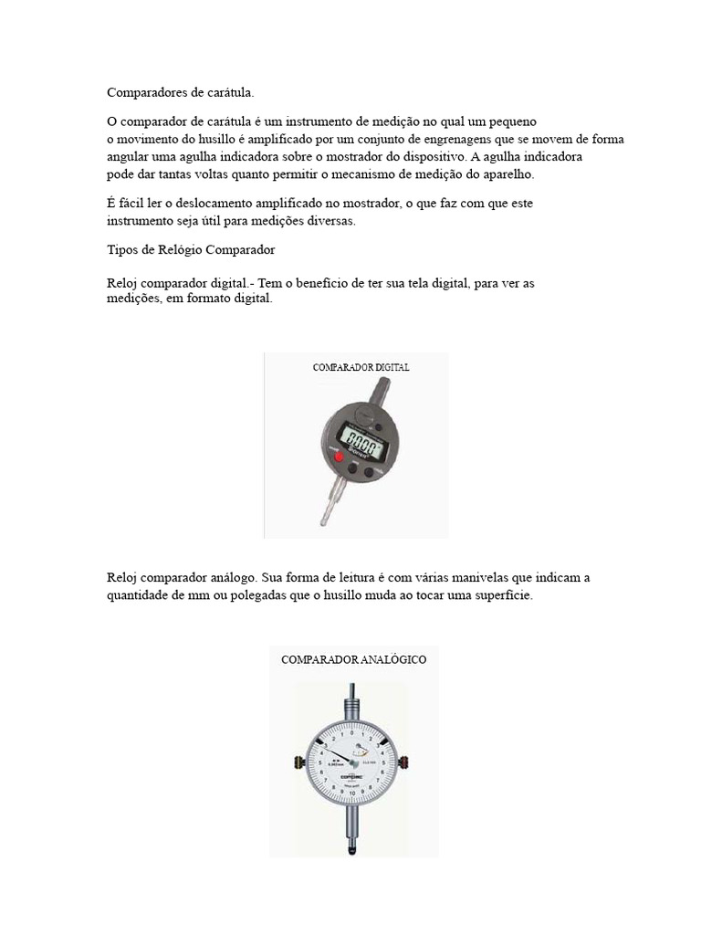 Comparadores de Mostrador. | PDF