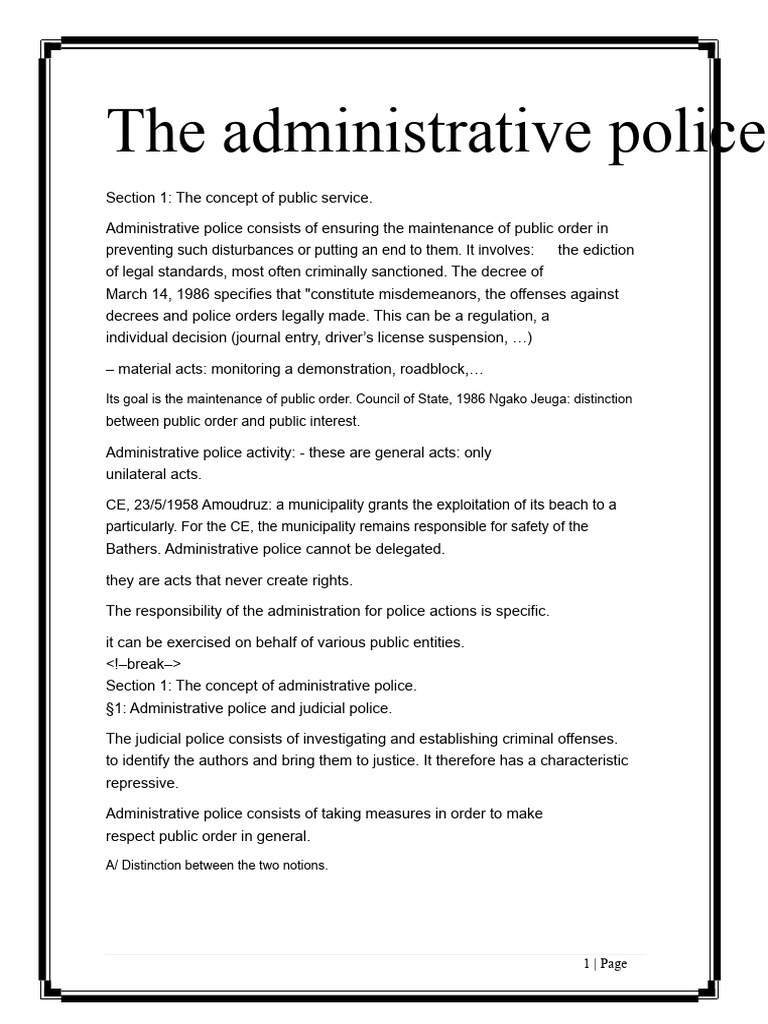 Understanding Administrative Police Functions | PDF | Police | Government