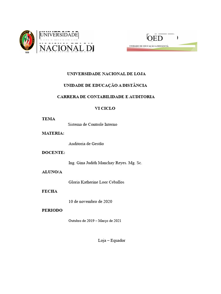 Sistema de Controle Interno em Auditoria | PDF | Contabilidade